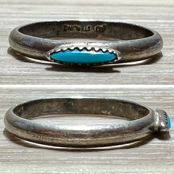 Bell Trading Post | Jewelry | Vintage Designer Hallmarked Sterling Silver Turquoise Thin Band ...